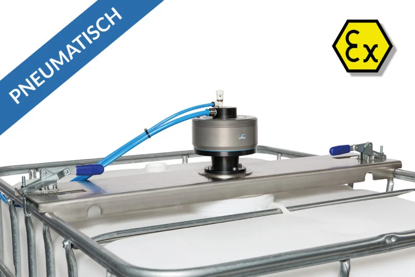 Pneumatisches Rührwerk mit Traverse für IBC & Container - ATEX - PTM ...