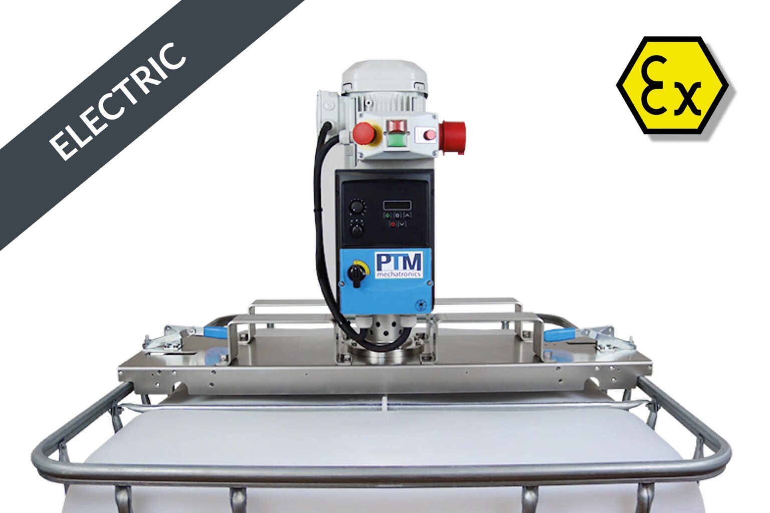 Elektrisches Rührwerk mit Traverse für IBC & Container ATEX - PTM ...